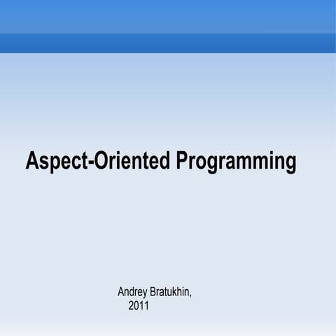 Aspect Oriented Programming Odp
