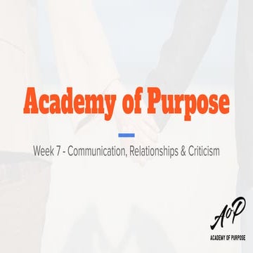 AoP Communications & Relationships - Week 7 | PPT