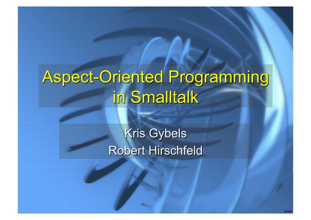 Aspect Oriented Programming In Smalltalk Ppt 6851