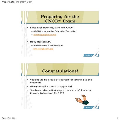 Preparing for the CNOR Exam | PDF