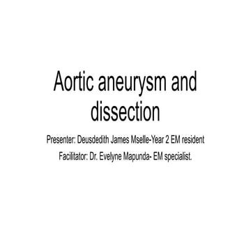 Aortic aneurysm and dissection for emergency medicine | PPT