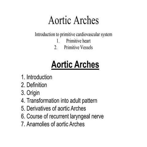 Aortic arches | PPTX