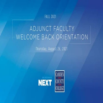 Adjunct Faculty Welcome Back Orientation | PPT