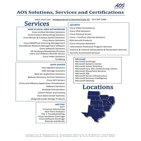 AOS - Our Certifications and Solutions | PDF