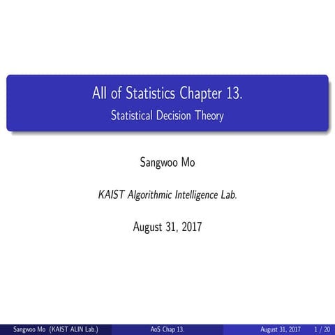 Statistical Decision Theory Pdf
