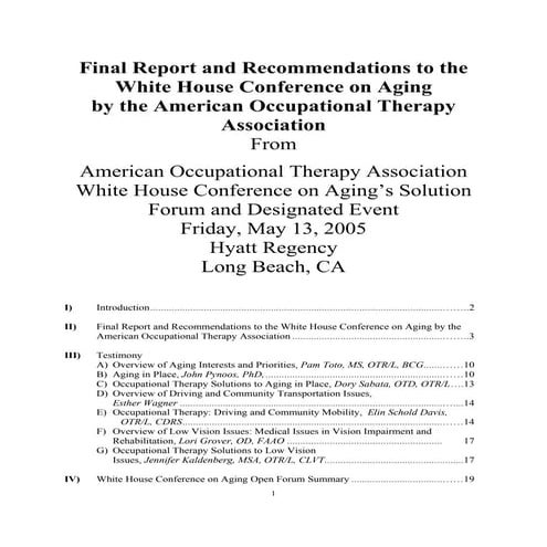 Aota white house report | PDF