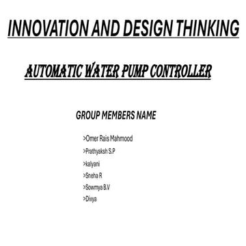 WATER LEVEL AUTOMATIC PUMP CONTROLLER | PPTX