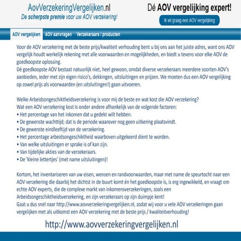 Vergelijk AOV | PPTX | Business | Business and Finance
