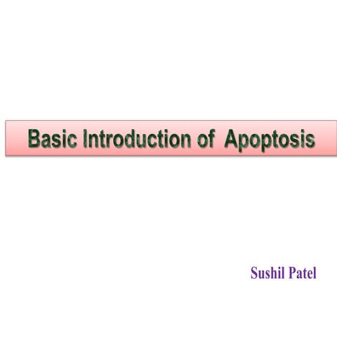 Basic Introduction of Apoptosis or Cell death | PPT