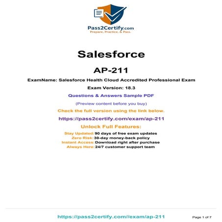 AP-211 Certification Exam – Advanced Professional Assessment | PDF