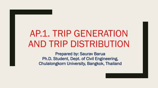 Transportation modeling and planning ( The Four-Step Model ) | PDF