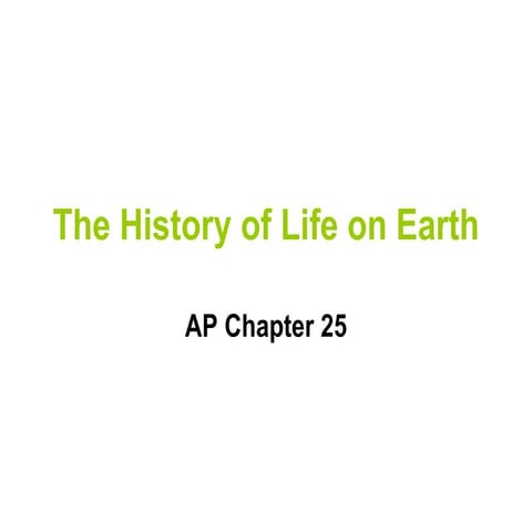 Ap Chap 25 The History Of Life On Earth | PPT