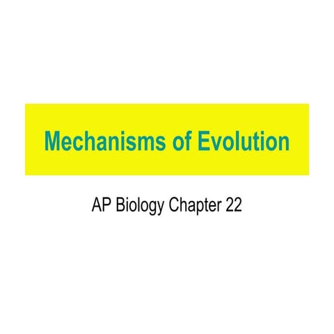 Ap Chapter 22 Mechanisms Of Evolution | PPT