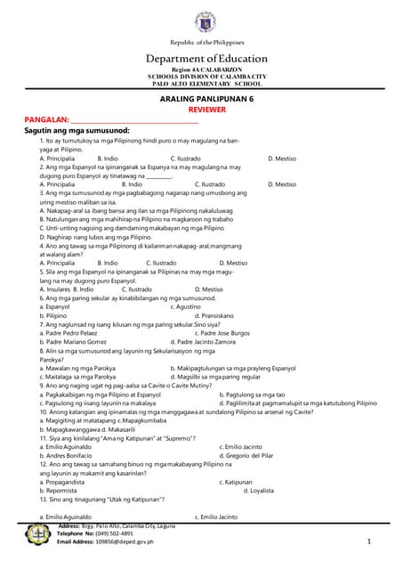 AP Grade 6 Reviewer AP Grade 6 Reviewer.docx