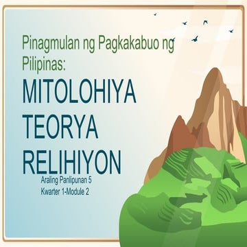 Araling Panllipunan 5- Pinagmulan ng mga Pilipino | PPTX