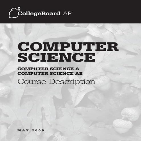 Ap08 compsci coursedesc | PDF | College Planning | College Education