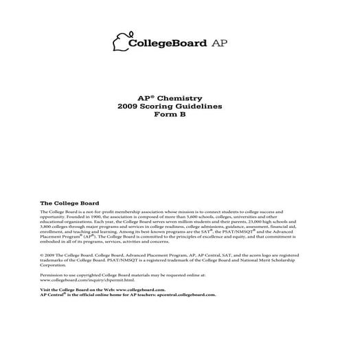 Chemistry AP Scoring Guidelines from B 2009 | PDF