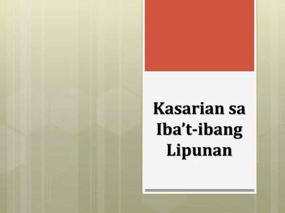 Aralin 1: Kasarian sa Ibat-ibang Lipunan | PPT