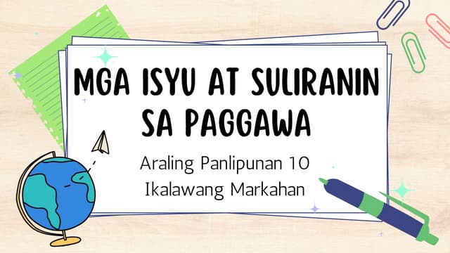 Lesson Plan-AP 10 QUARTER 2 SULIRANIN SA PAGGAWA | DOCX