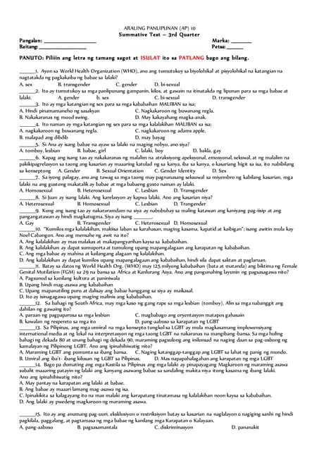 Grade 10 AP (Quarter 4: Aralin 1) | PPT