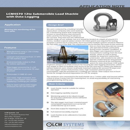 Ap113 lcm4570 aquaculture mooring line monitoring | PDF