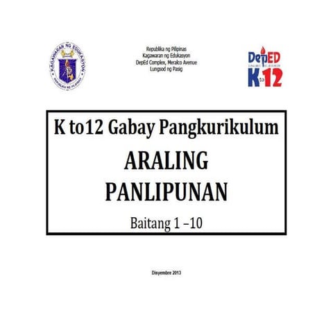 Araling Panlipunan K to 12 Curriculum Guide | PDF