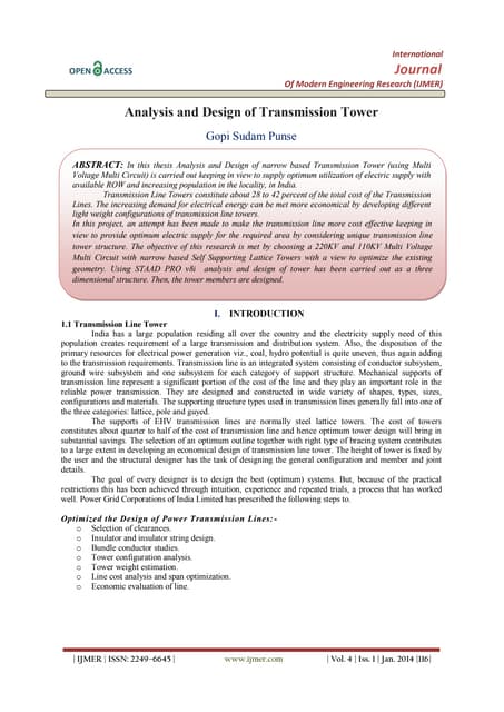 Electrical Transmission Tower: Types, Design and Parts | PDF