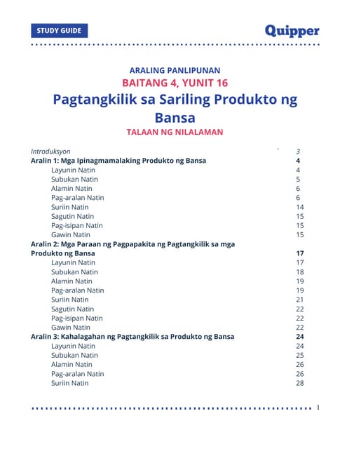 Aralin 9_Pagtangkilik sa Sariling Produkto para sa Pag-unlad at ...