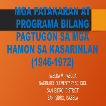 AP 6 PPT Q3 - Mga Patakaran At Programa Bilang Pagtugon Sa Mga Hamon Sa ...
