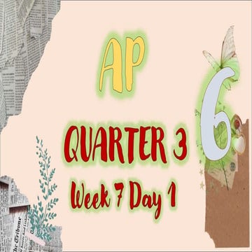 Quarter 3 Araling Panlipunan 6 Week 7 Lesson | PPTX