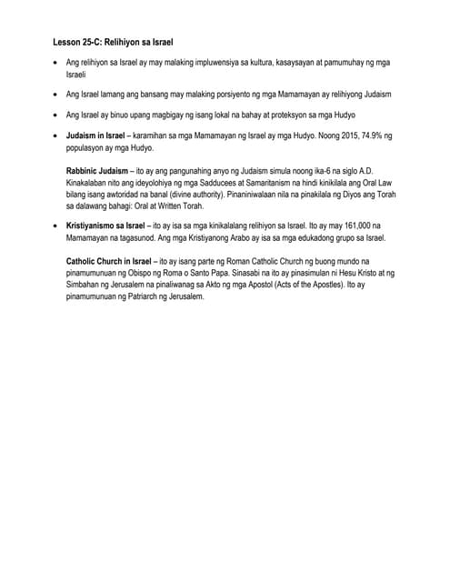 AP 7 Lesson no. 25-F: Relihiyon sa Yemen | PDF