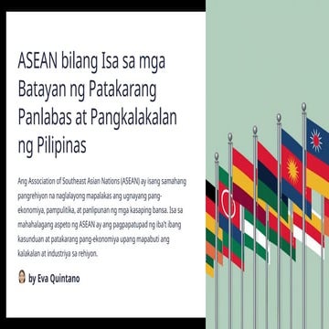Ang Pilipinas sa ASEAN Grade 7 Araling Panlipunan | PPTX