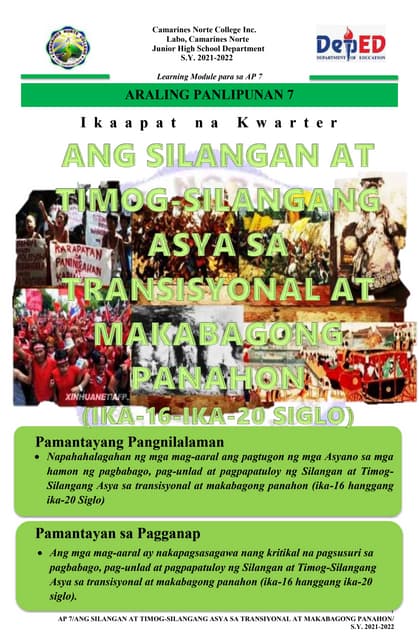 ARALIND PANLIPUNAN GRADE 7 Q4 LEARNING PLAN | PDF