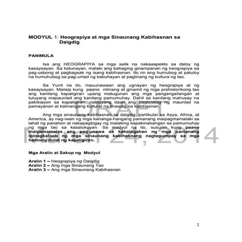 K to 12 Grade 9 AP LM module draft | PDF