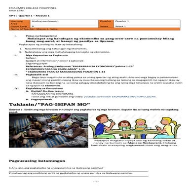 Ap 9 module 1 q1 | PDF