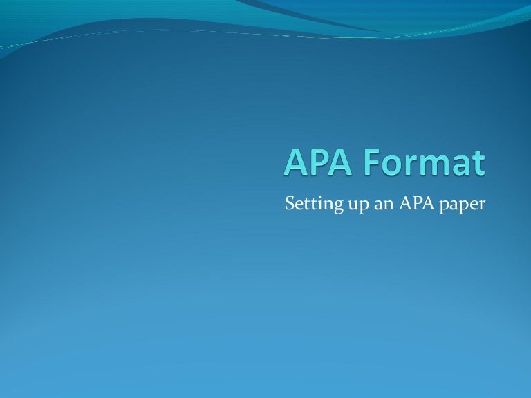 APA basics