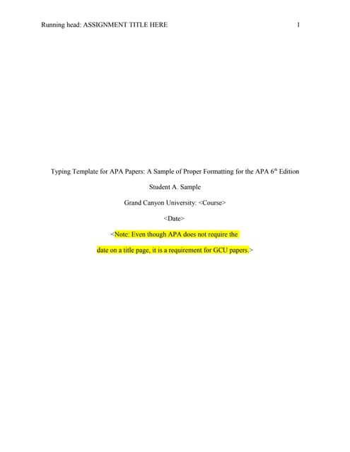 APA Formatting Header Basics | PPT