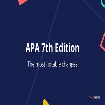 APA 7th Edition: The Most Notable Changes - Scribbr | PPTX
