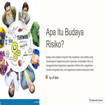 Budaya Risiko: Defenisi, Impact dan Solusi | PPTX