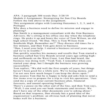 APA 3 paragraph 300 words Due 32819 Module 4 Assignment Str.docx