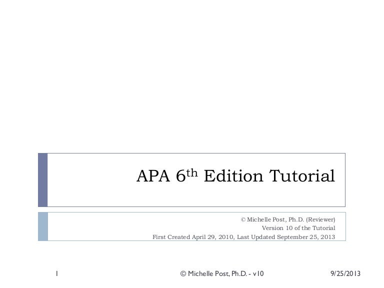 APA 6th Ed Tutorial v10