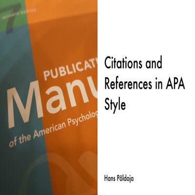 Citations and References in APA Style | PPT