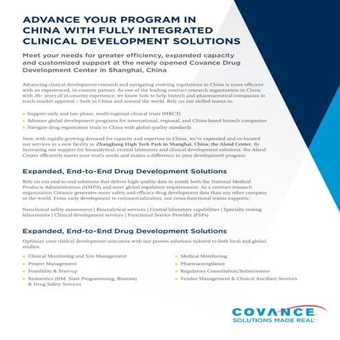 Advance Your Program in China with Fully Integrated Clinical ...