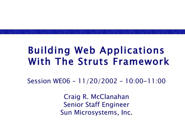 Apachecon 2002 Struts Ppt Web Development Internet