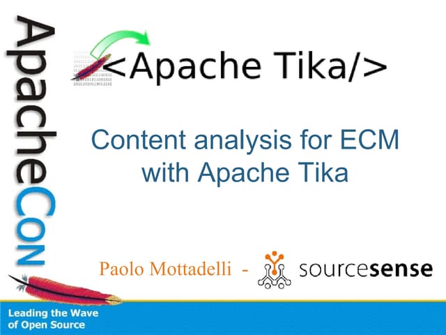 Content Analysis For Ecm With Apache Tika Ppt