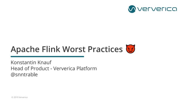 Apache Flink Worst Practices Ppt 2345