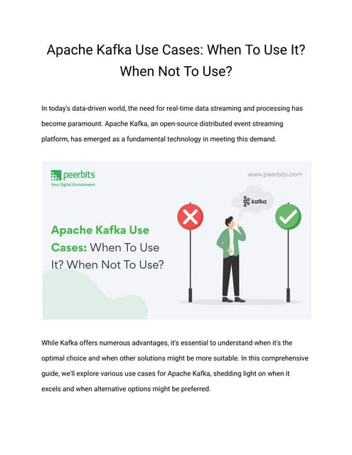 Apache Kafka Use Cases When To Use It When Not To Use Pdf