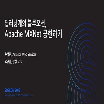 딥러닝계의 블루오션, Apache MXNet 공헌하기 - 윤석찬 (AWS 테크에반젤리스트) 오규삼 (삼성 SDS) | PDF