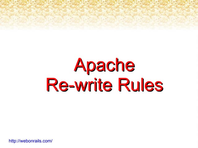Apache Rewrite Rules | ODP Apache Rewrite Rules | ODP
