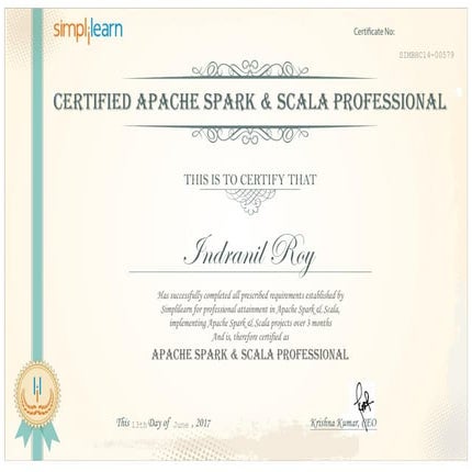 Apache spark & scala project certificate | PDF